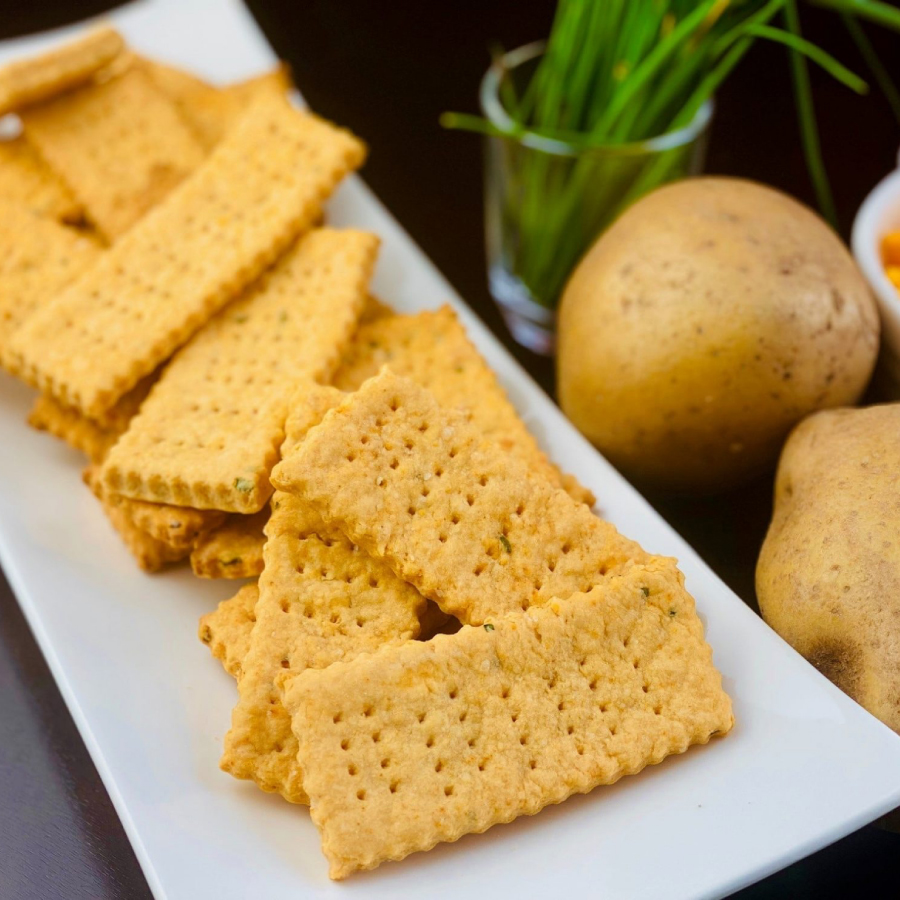 Cheddar and Chive Potato Crackers - Potatoes USA - Philippines